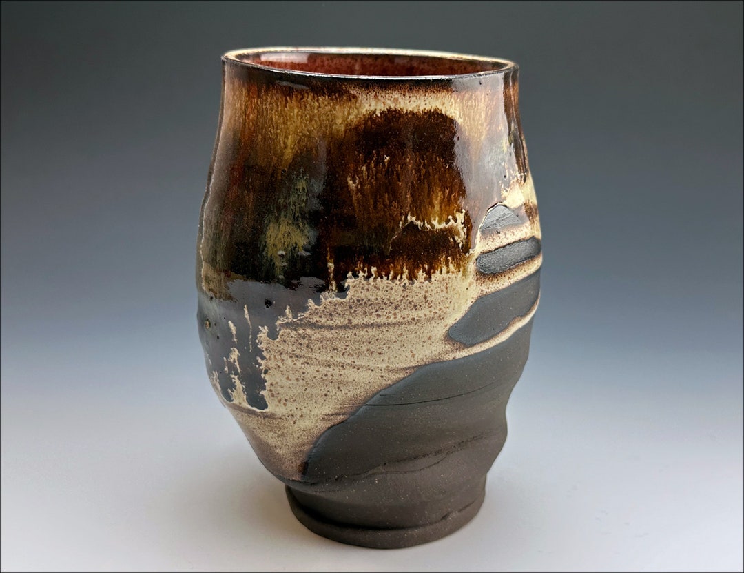 Asymmetrical VASE | Warbled Wrinkled Abstract Centerpiece, Rustic Art ...