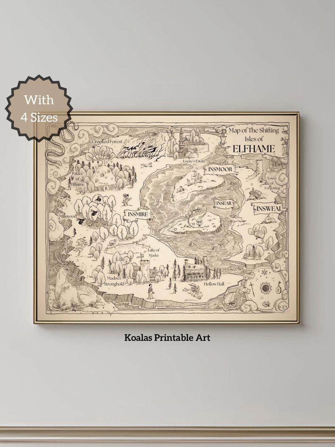 Shifting Isles of Elfhame Map | Holly Black Book Digital Print ...