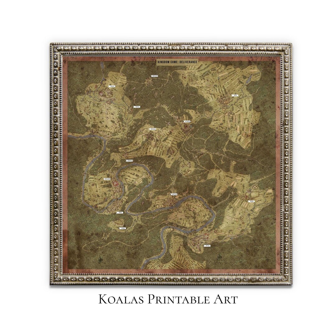 Bohemia Map, Kingdom Come Deliverance, KCD Fantasy Art (digital ...