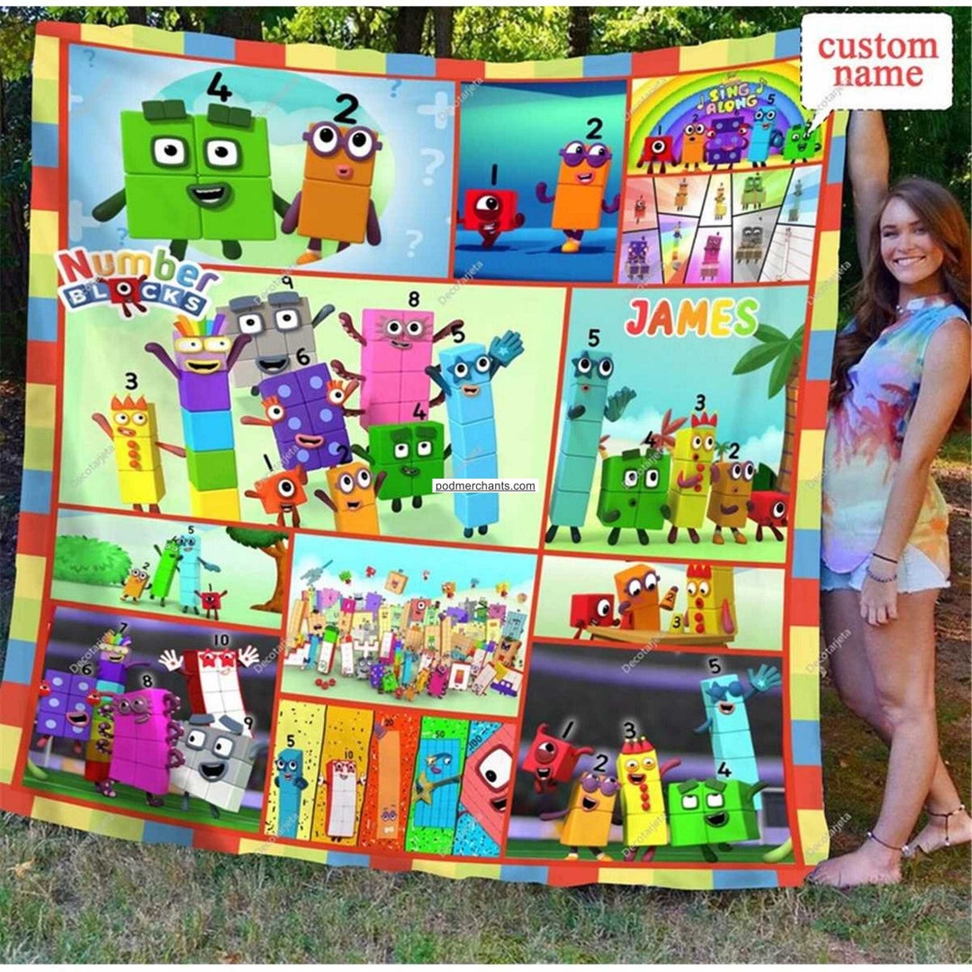 Numberblocks Quilt Blanket Personalized Numberblocks Fleece - Etsy