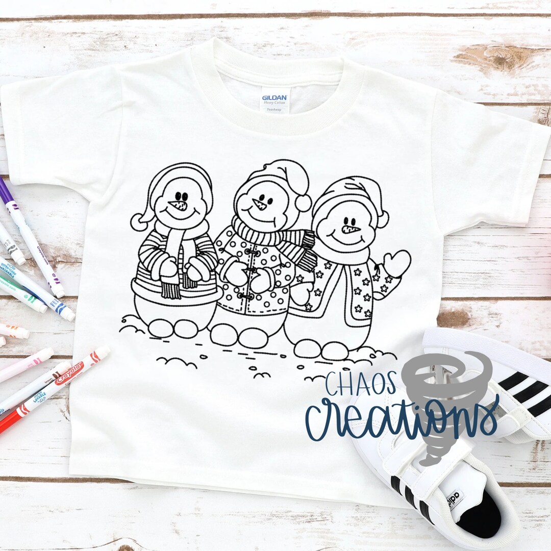 Snowmen Color Your Own - Etsy