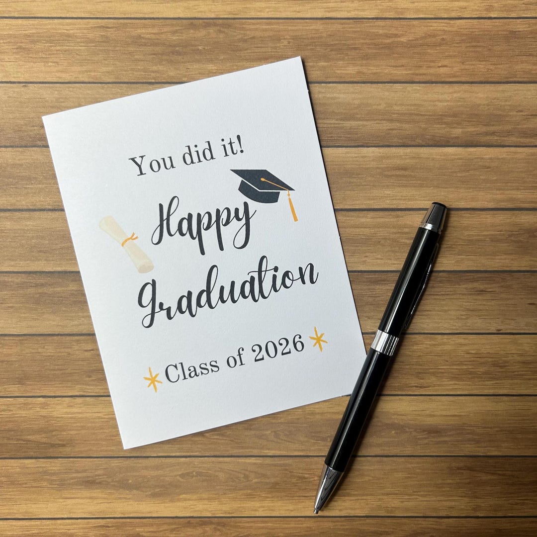 Class of 2026 Graduation Card, You Did It Grad Card, Happy Graduation ...