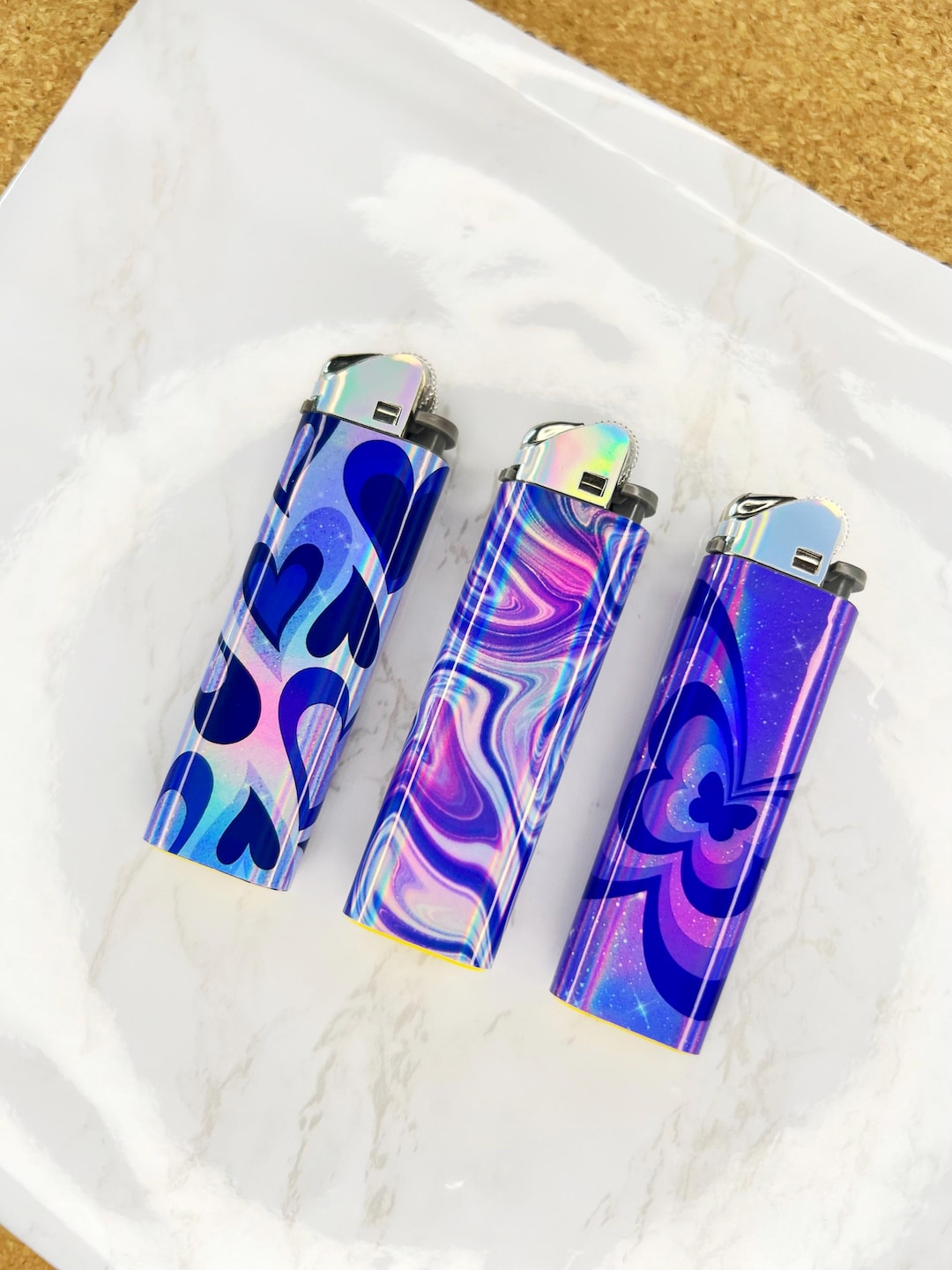 Holographic Purple Lighter Set | Y2K Lighters | Trendy Gift for Her ...