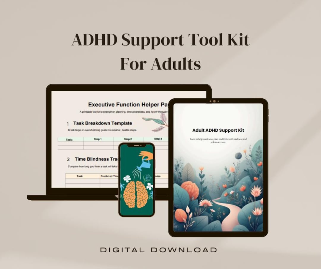 Adult ADHD Support Tool Kit | Focus & Emotional Regulation (digital ...