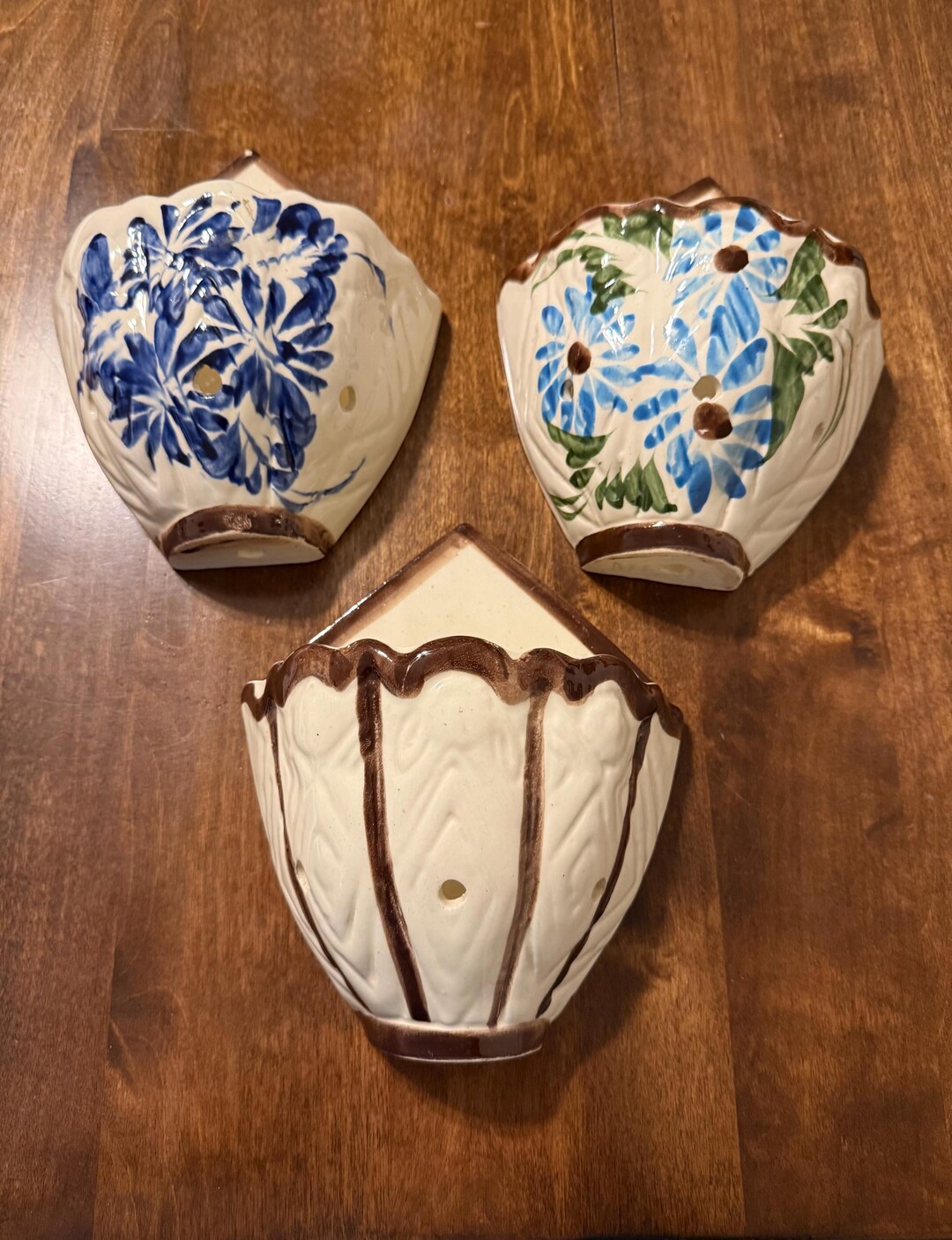 Hand Painted Ceramic Wall Pockets - Etsy
