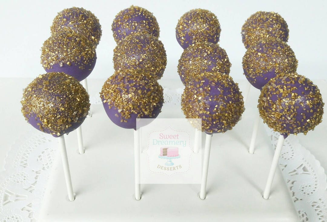 Purple & Gold Cake Pops - Etsy