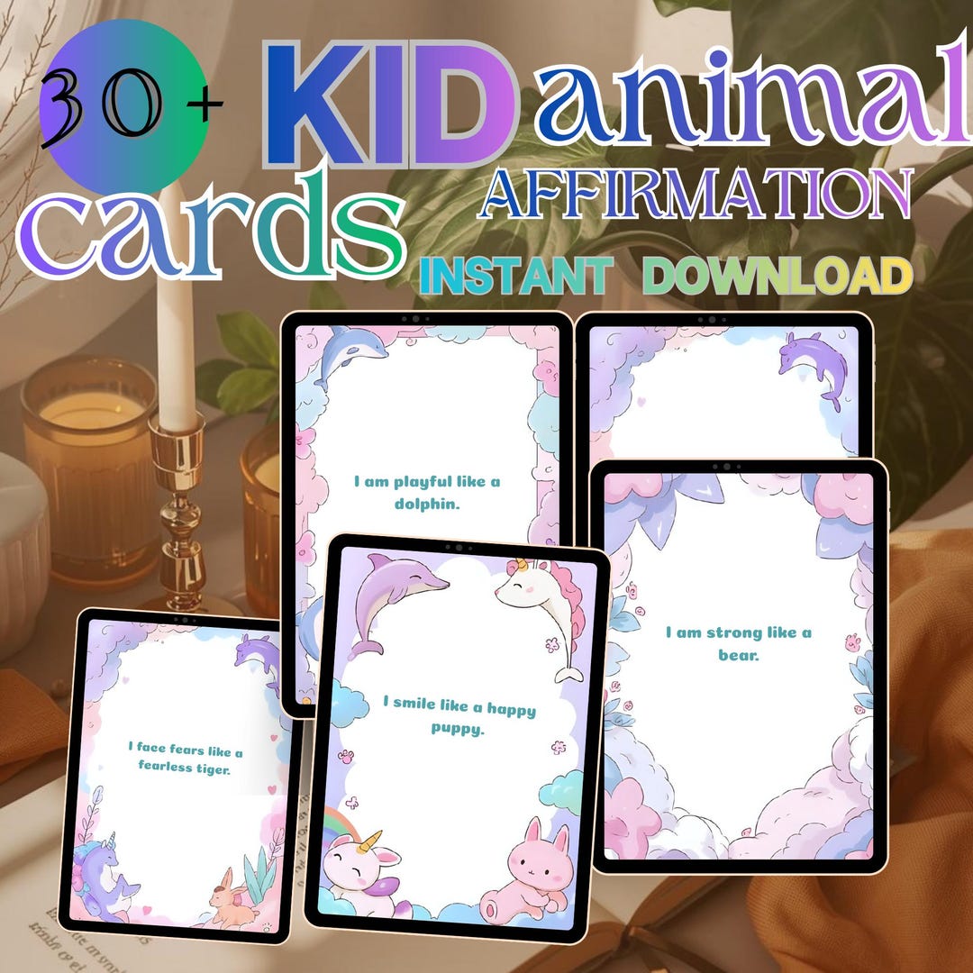 Kids Animal Affirmation Cards | Positive Self Esteem Printables ...