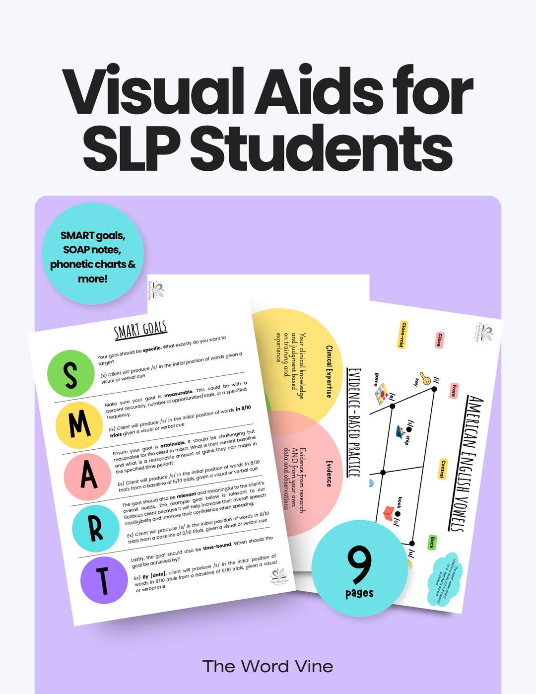 SLP Student Visual Aids Speech Therapy References Colorful (PDF ...