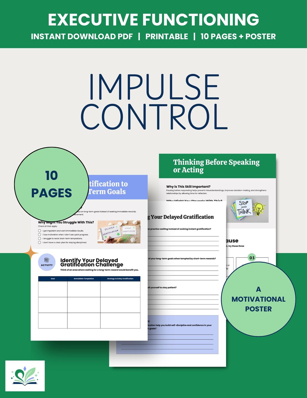 Executive Function Worksheets Impulse Control Decision Making Delayed ...