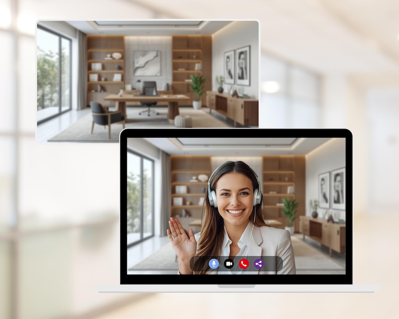 Virtual Background Zoom Backgrounds 25 Professional Blurred Office Pack ...