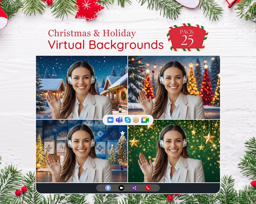 Christmas Holiday Virtual Backgrounds | for Zoom Backgrounds Stream ...