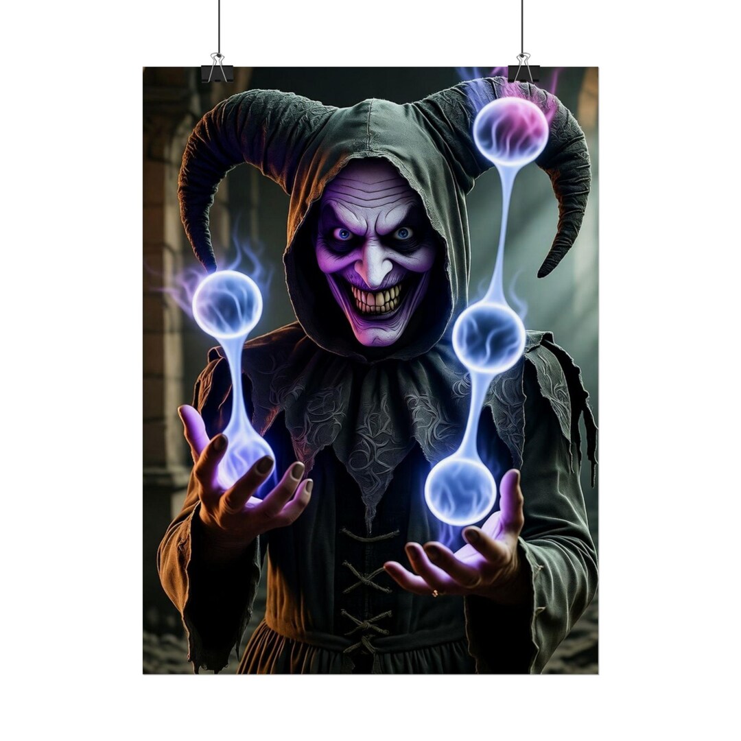 Evil Court Jester Medieval Goth Poster Rolled Posters | Sinister Plasma ...