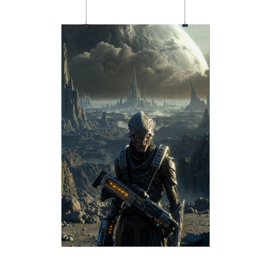 Sci Fi Gamer Rolled Poster, Lord Volt Alien Warrior Frame Ready Comic ...