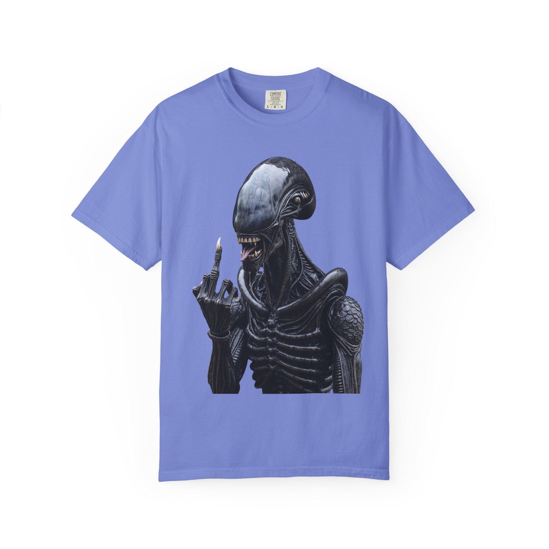 Alien Xenomorph Middle Finger T-shirt | Sci-fi Horror Graphic Tee - Etsy