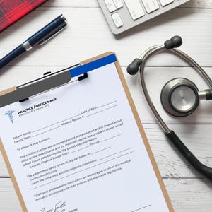 Editable Doctor's Excuse Note Template, Canva Dr Note (PDF) - Etsy