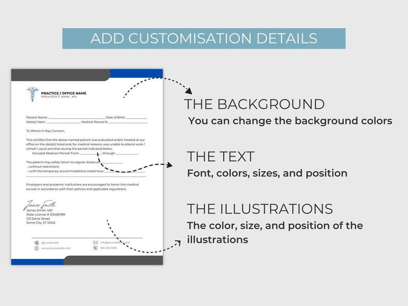 Editable Doctor's Excuse Note Template, Canva Dr Note (PDF) - Etsy
