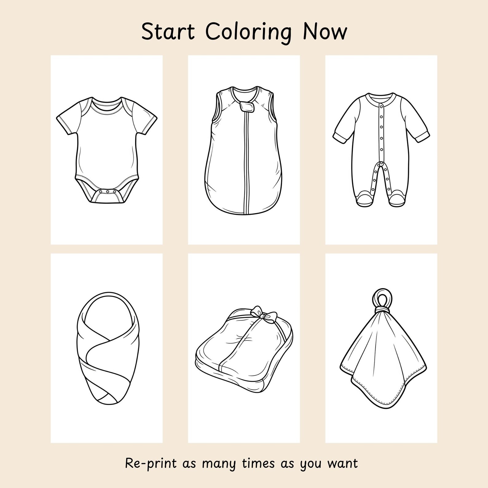 Baby Items Coloring Book – Cute Baby Line Art | 77 Printable PDF - Etsy