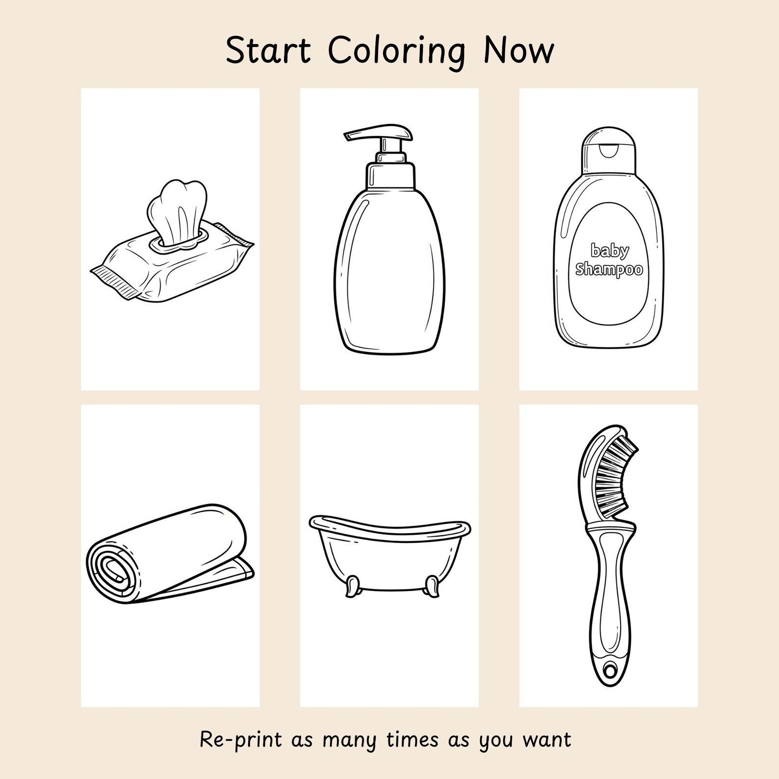 Baby Items Coloring Book – Cute Baby Line Art | 77 Printable PDF - Etsy