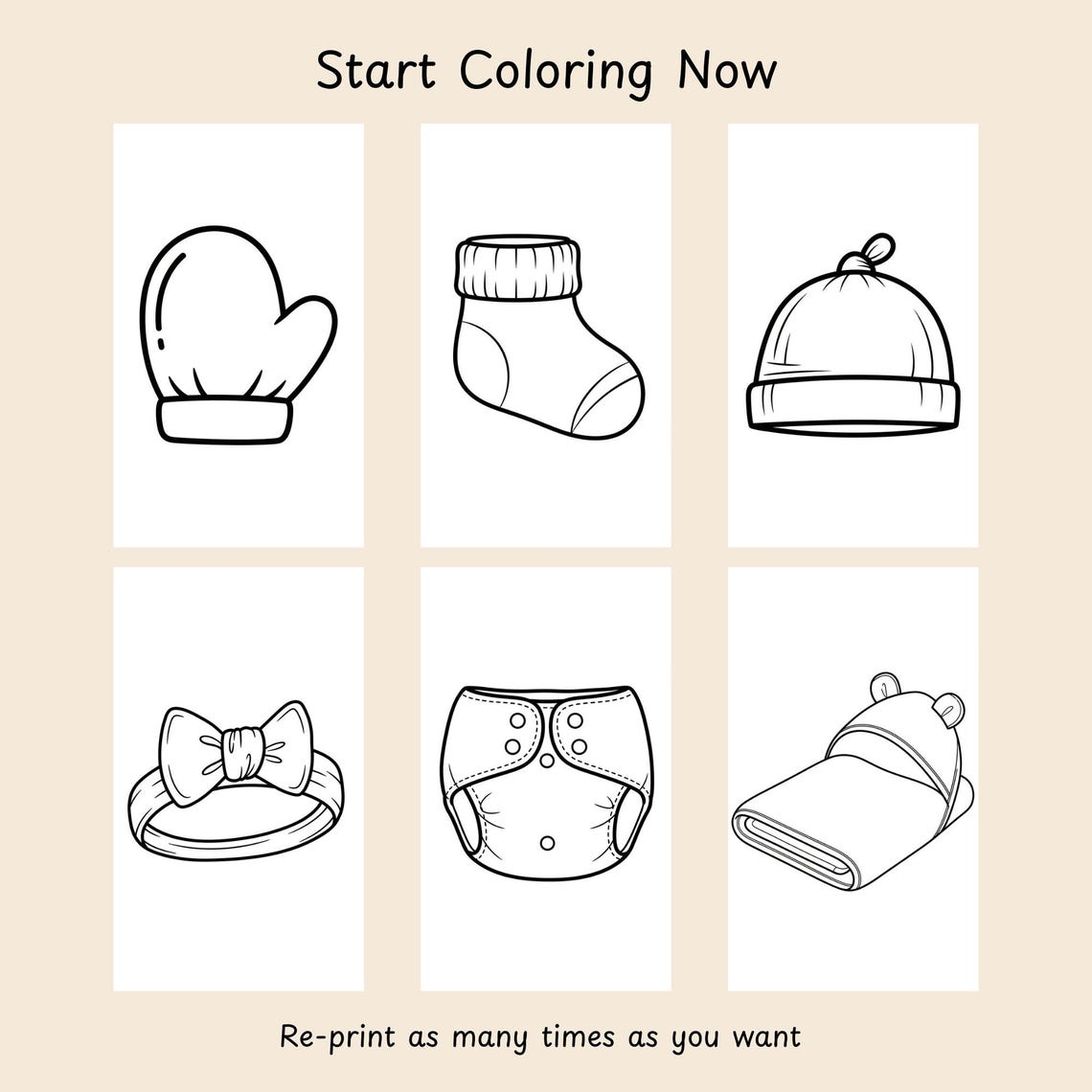 Baby Items Coloring Book – Cute Baby Line Art | 77 Printable PDF - Etsy
