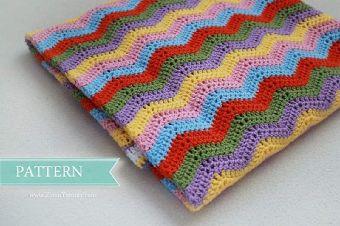 Crochet Pattern Simple Ripple Baby Blanket pattern No. 014 - Etsy