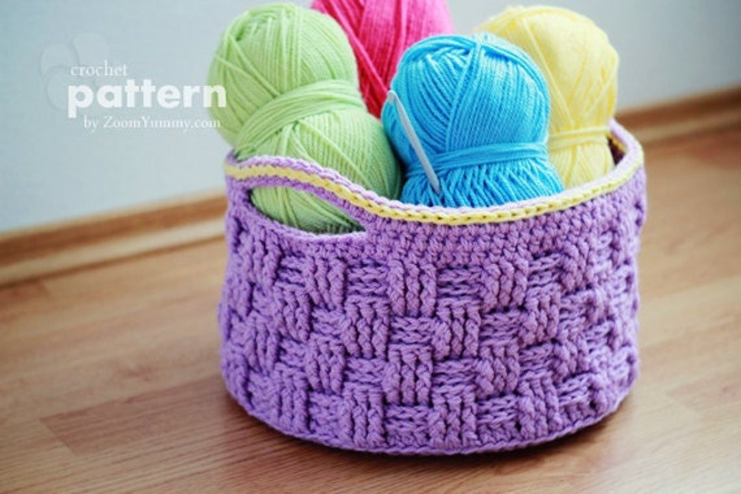 Crochet Pattern - Big Crochet Basket (pattern No. 009) - INSTANT ...