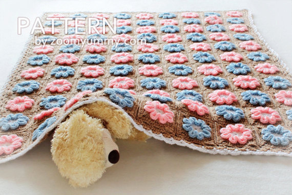 Crochet Pattern Crochet 3D Flower Baby Blanket pattern No. - Etsy Canada