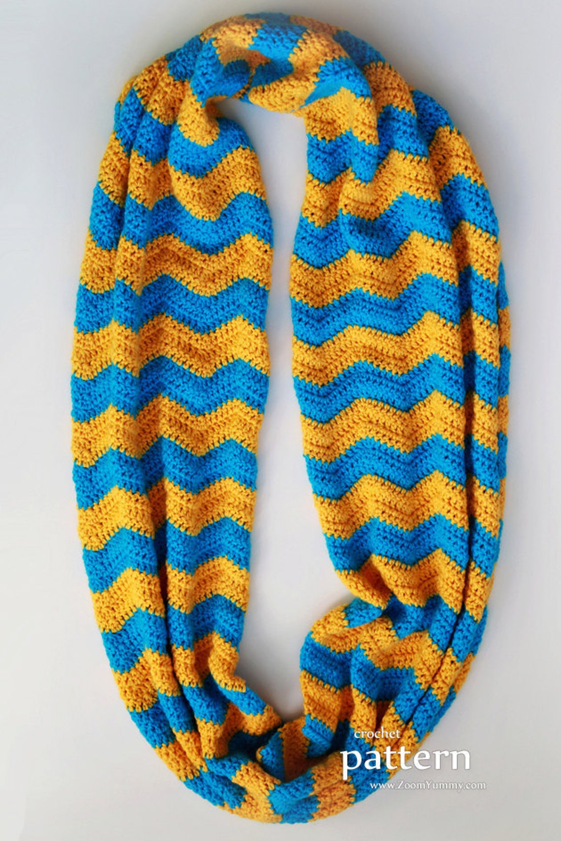 Crochet Pattern Crochet Chevron Infinity Scarf pattern No. | Etsy