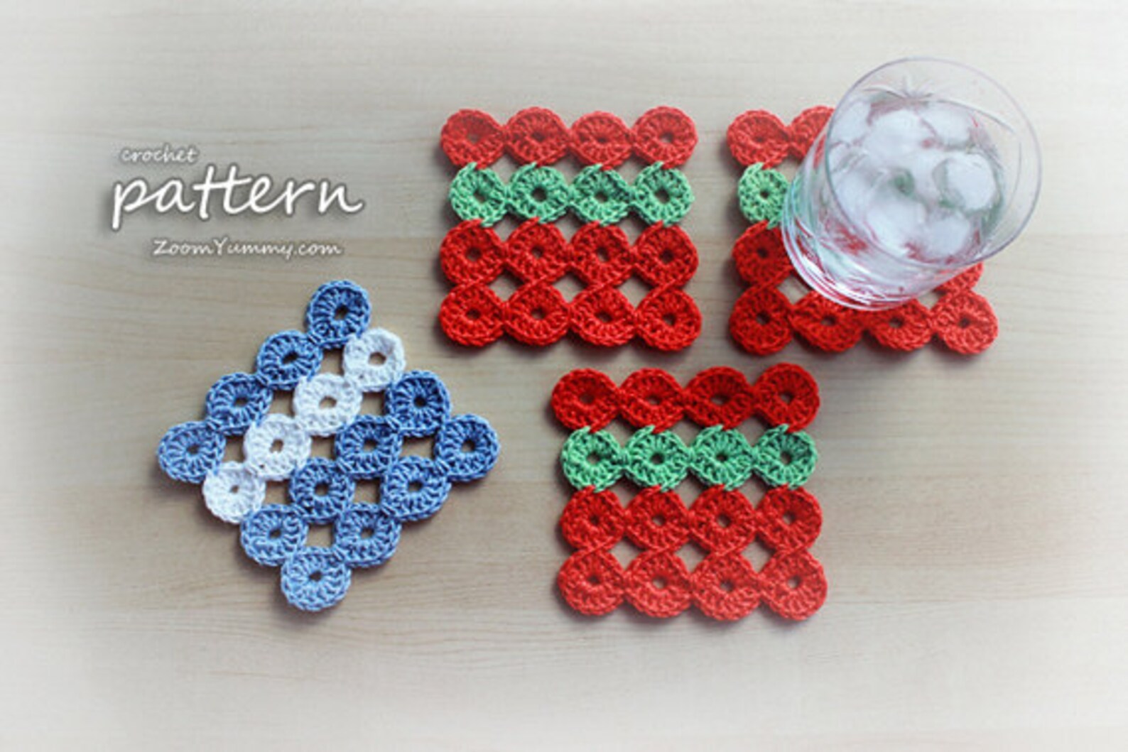 Crochet Pattern - Joy Joy Coasters (pattern No. 010) - INSTANT DIGITAL ...