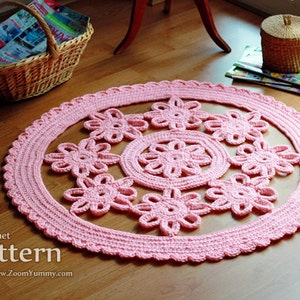 Crochet Pattern - Crochet Flower Rug (pattern No. 060) - INSTANT ...