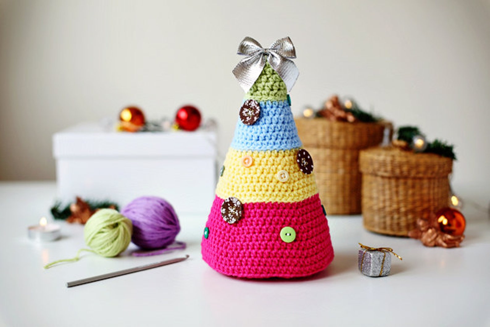 Crochet Pattern Christmas Tree With Buttons pattern No. - Etsy