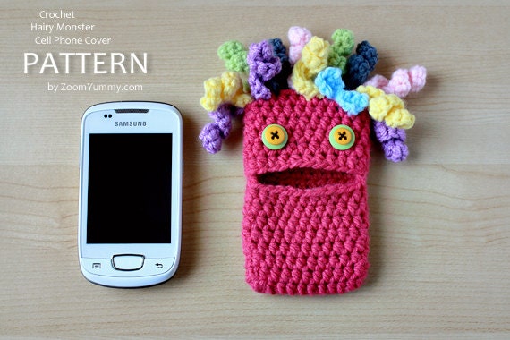 Crochet Pattern - Hairy Monster Cell Phone Cover (pattern No. 029 ...