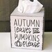 Fall Tissue Box Cover Autumn Leaves Pumpkins Please Fall - Etsy