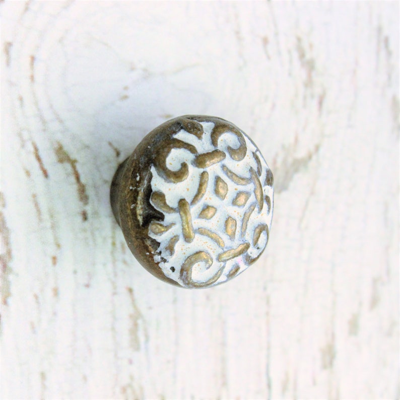 Antique Gold Knob Vintage White Knobs Modern Cabinet Knobs - Etsy