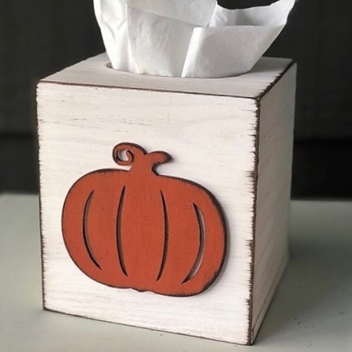 Pumpkin Tissue Box Cover Fall Pumpkin or Autumn Leaves - Etsy
