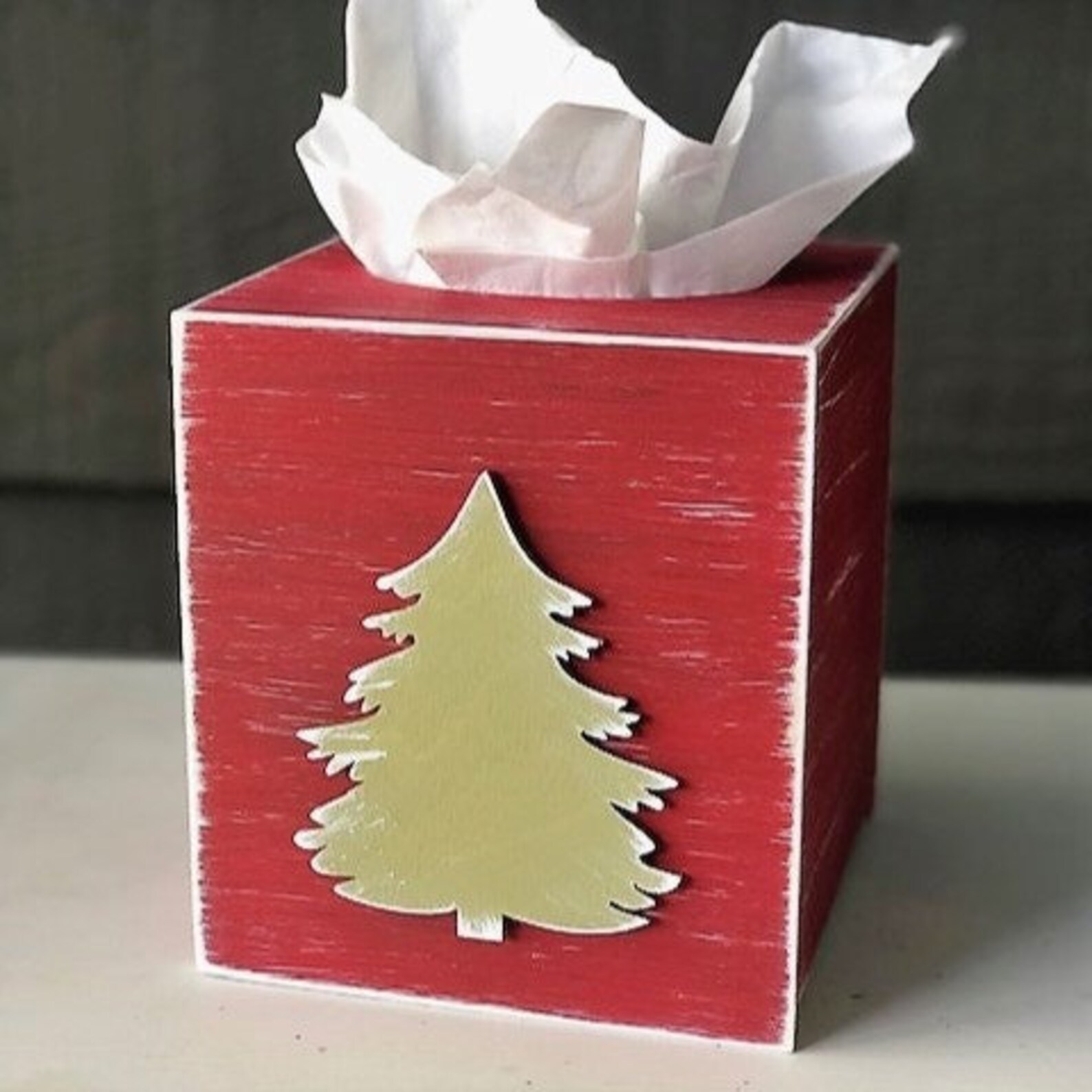 Christmas Tissue Box Cover Bringing Home the Tree Farmhouse - Etsy