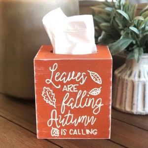 Fall Tissue Box Cover Autumn Leaves Pumpkins Please Fall - Etsy