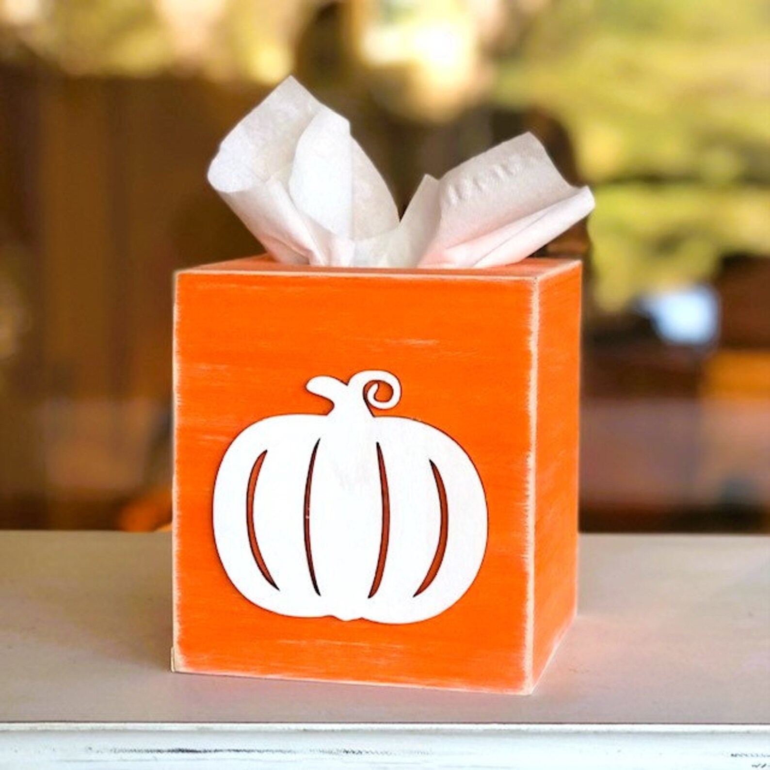 Pumpkin Tissue Box Cover Fall Pumpkin or Autumn Leaves - Etsy