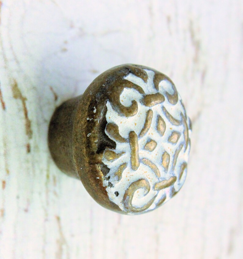 Antique Gold Knob Vintage White Knobs Modern Cabinet Knobs - Etsy