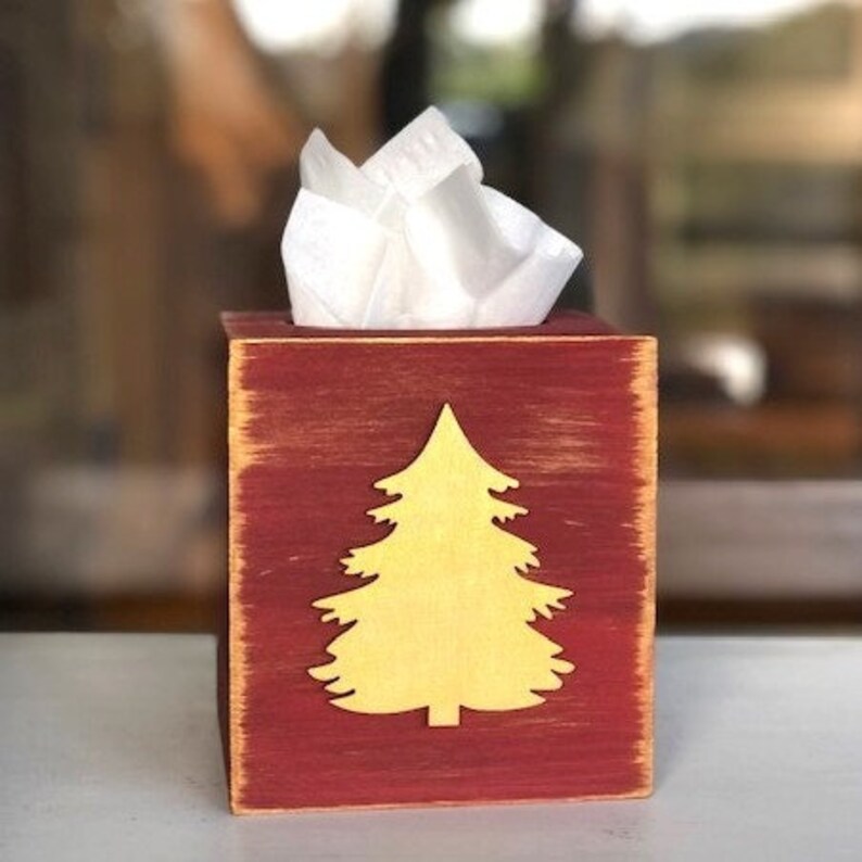 Christmas Tissue Box Cover Bringing Home the Tree Farmhouse - Etsy