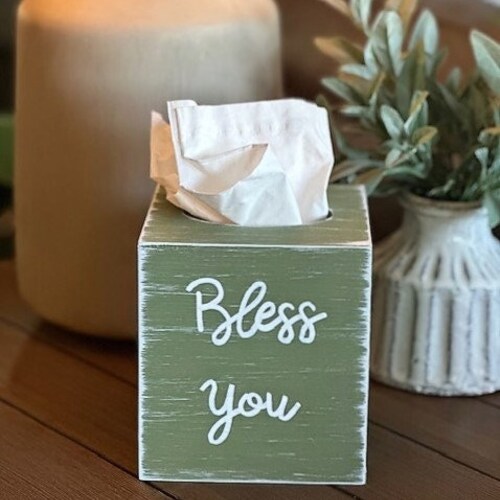 Tissue Box Cover 72 Count Bless You Tissue Box Farmhouse - Etsy