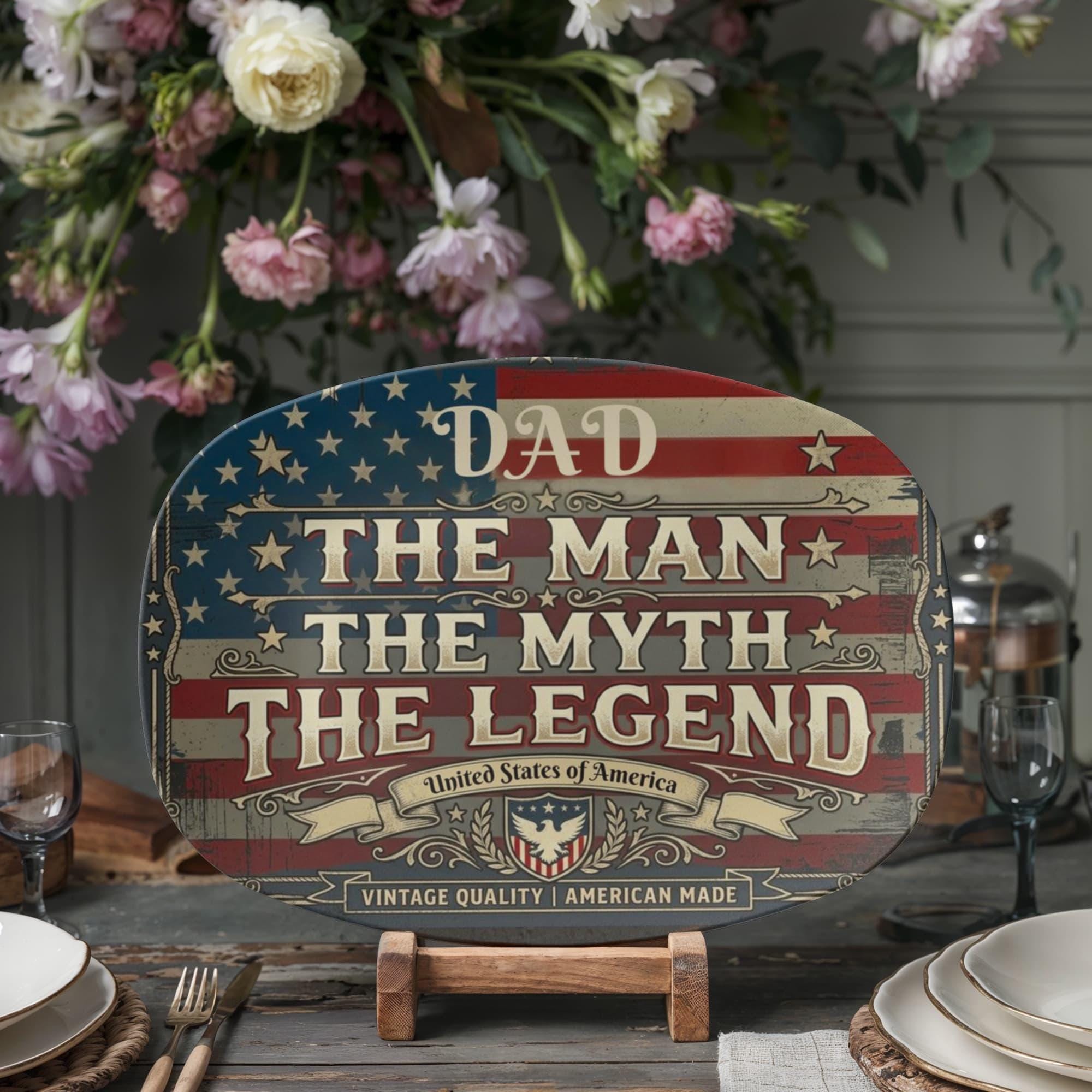 Personalized Dad Platter Fathers Day Gift Custom Bbq American Flag ...
