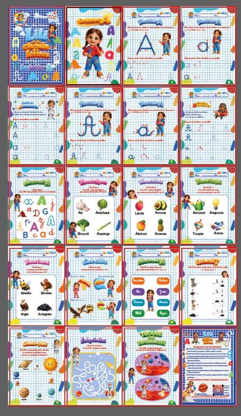 Cahier D’écriture Réutilisable Enfant – Alphabet Apprentissage 4-6 Ans ...