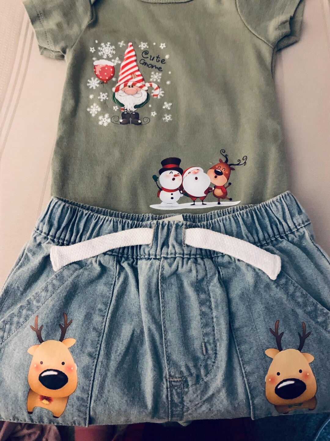 Twin Reindeer on the Loose, Body Suit and Jeans 6 Months-only One ...