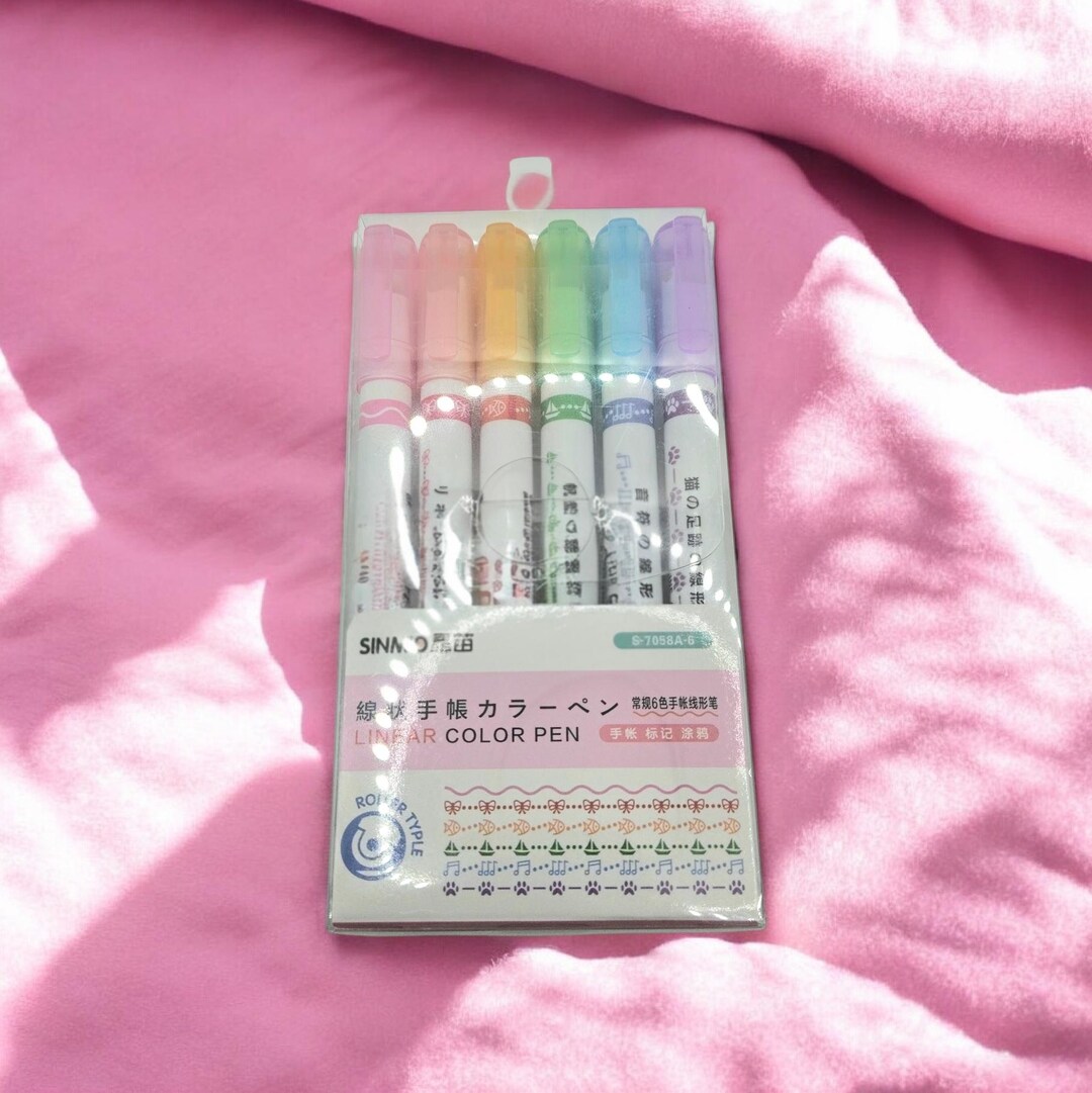 Pastel Stamp Marker Set | Kawaii Journaling Pens - Etsy