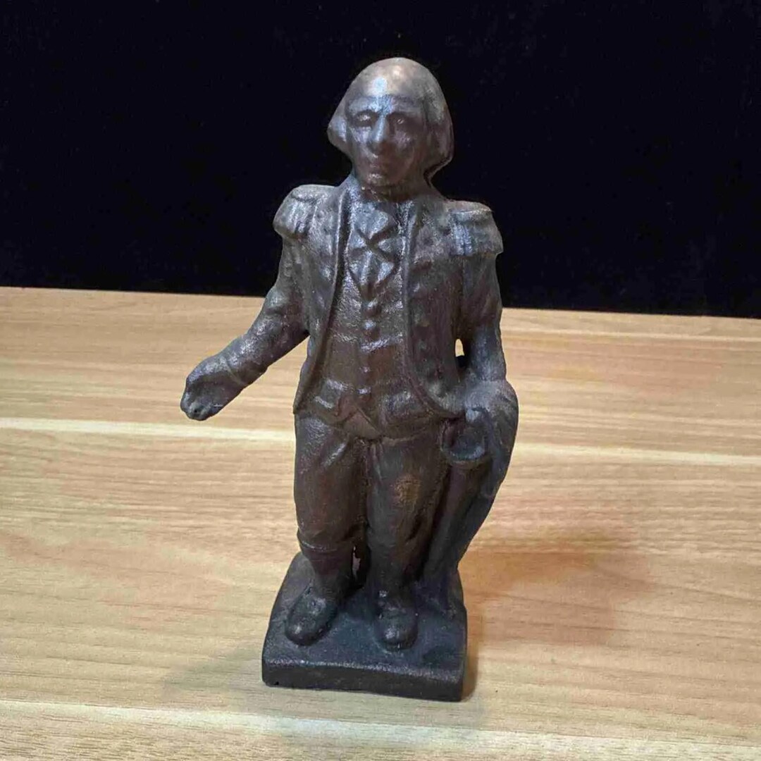 Vintage Cast Iron George Washington Coin Bank 6.25" Tall Bronze Tone ...