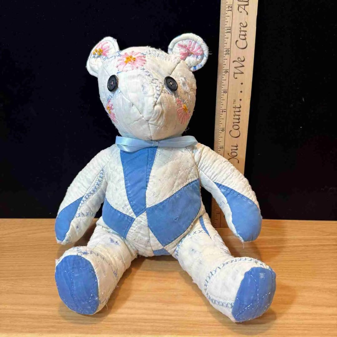 Handmade Stuffed Quilted Bear 17
