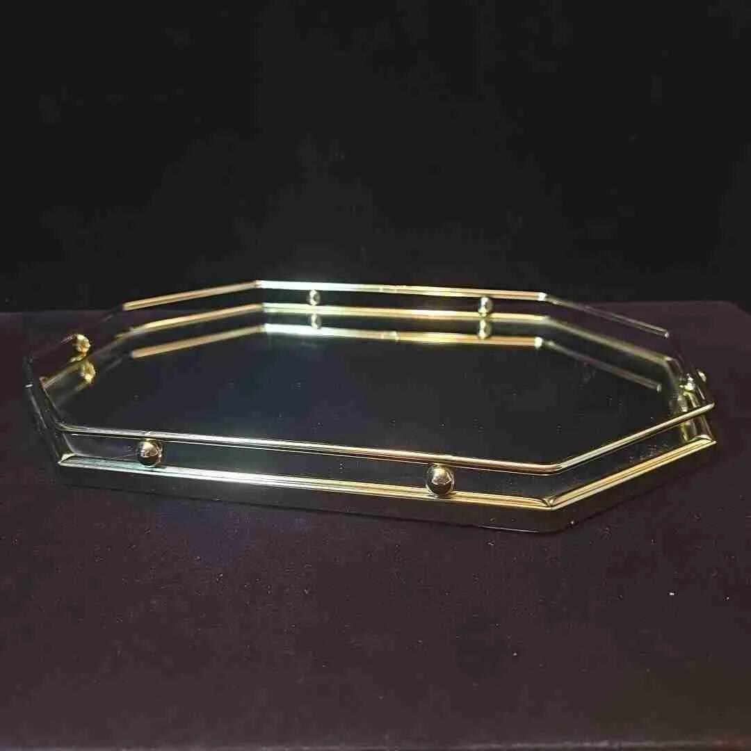 Vintage Brass Tone Octagon Vanity Mirror Dresser Stand - Etsy