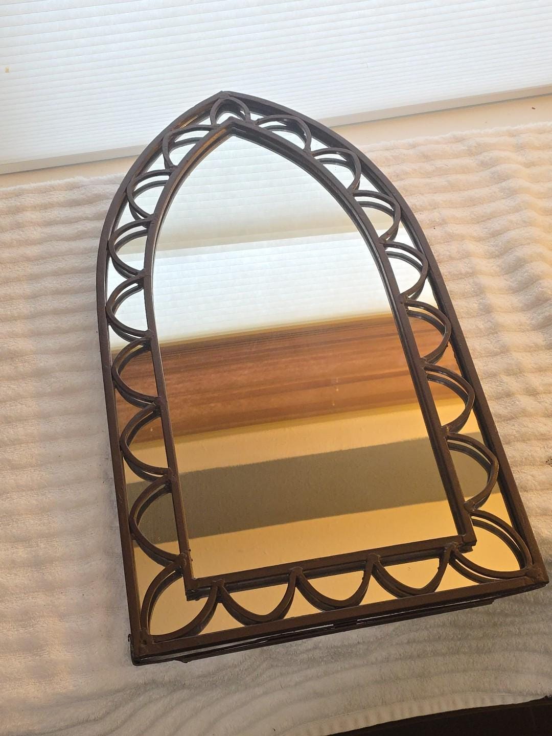 Heavy Iron Arched Frame Repurposed as Mirror Rustic Farmhouse 23.5 ...