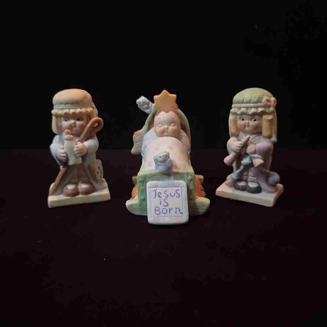 1988 Dolly Dingle House of Global Art Nativity 3 Piece Set Porcelain - Etsy