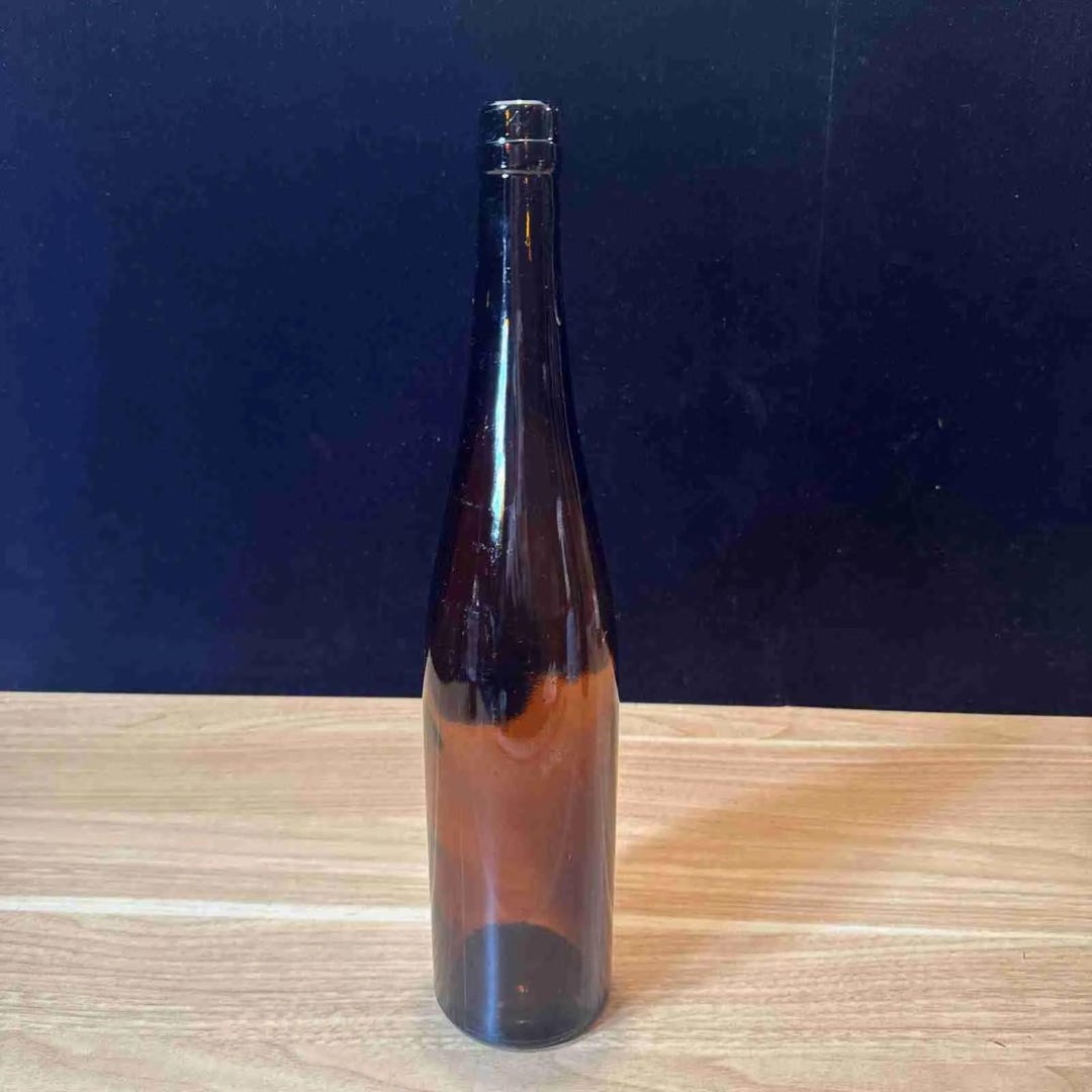 Vintage Amber Glass Bottle 14” Tall Seam Side Decorative Display ...